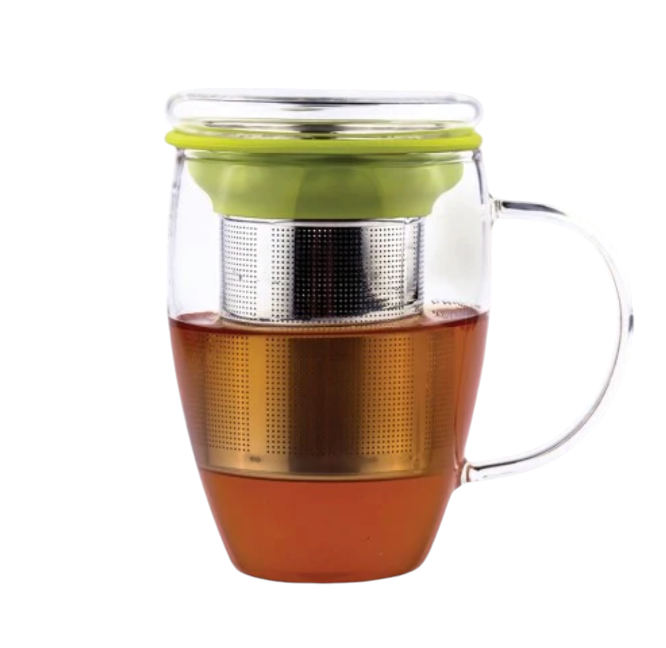 Glass Tea Mug with Strainer and Lid – Premium Teas