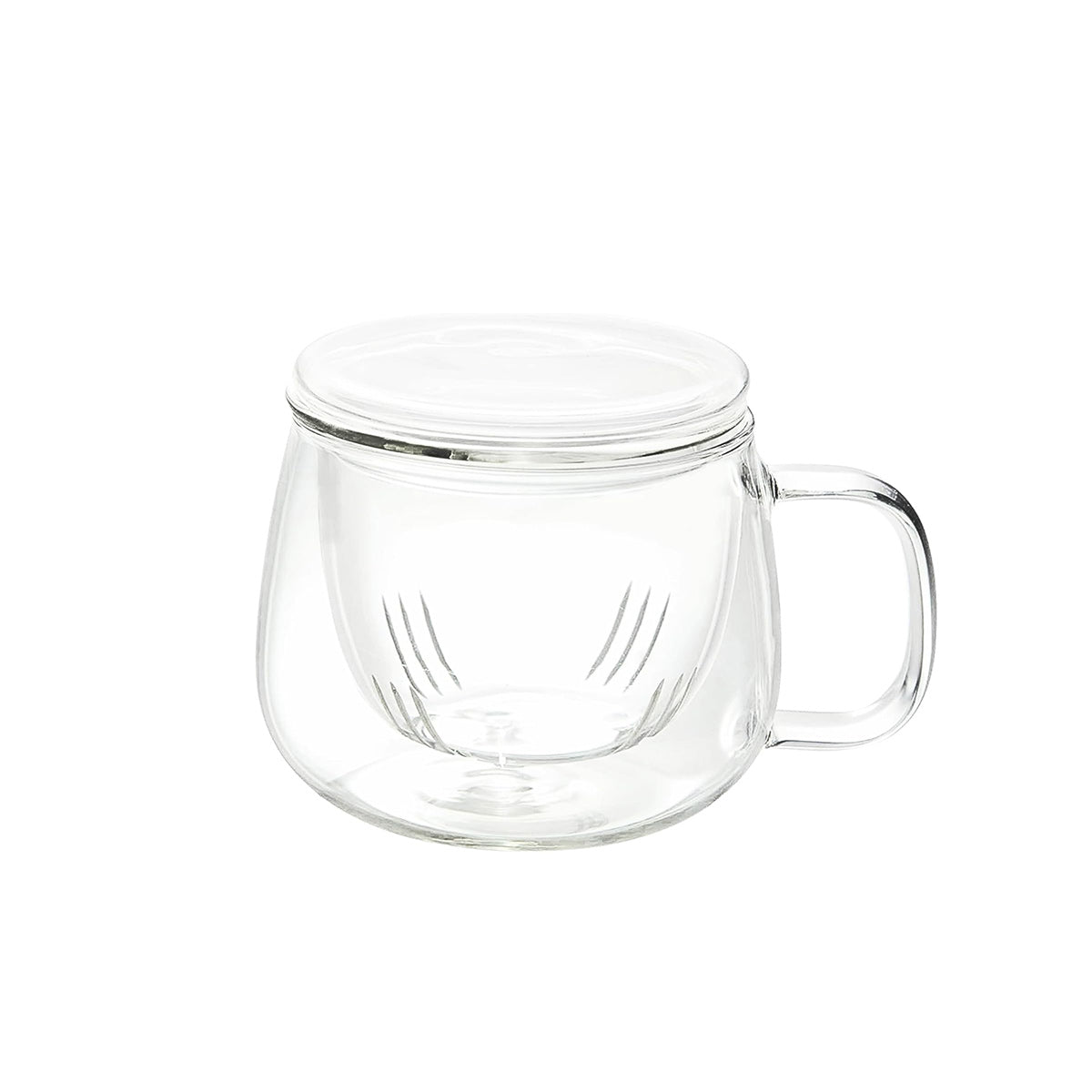 TEVIA Verre Tea Cup with Strainer and Lid (350 ml) – Premium Teas